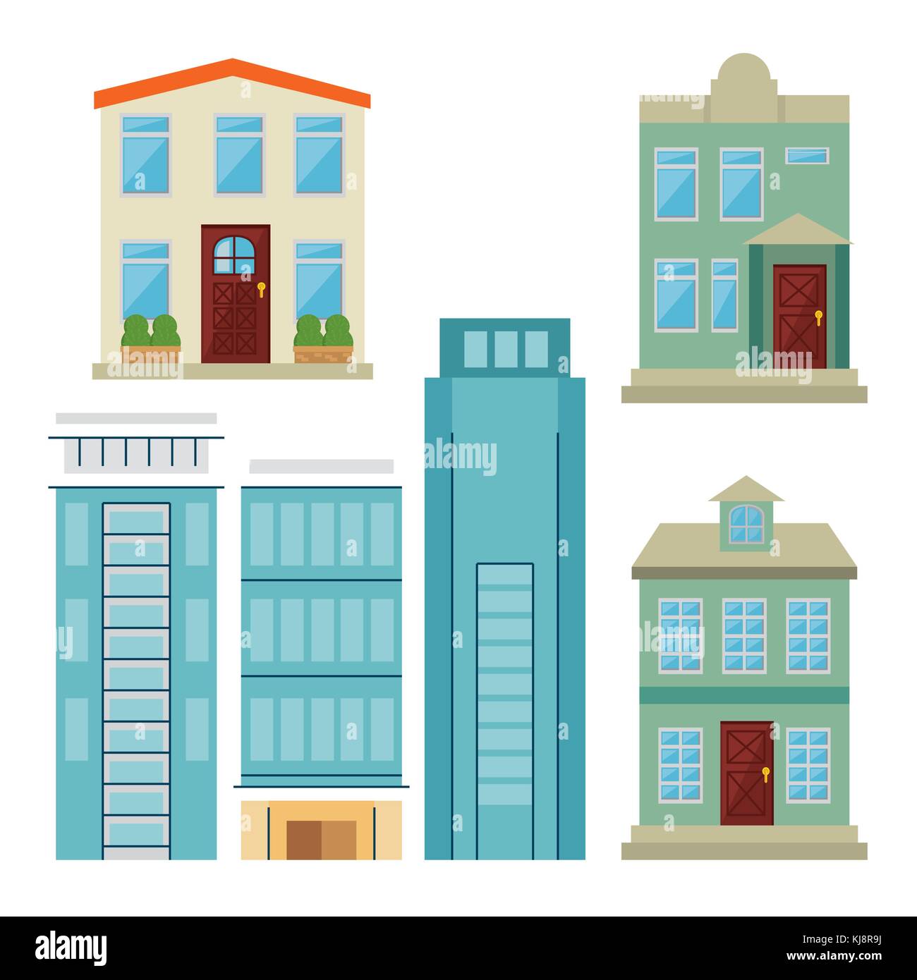 city elements set Stock Vector Image & Art - Alamy