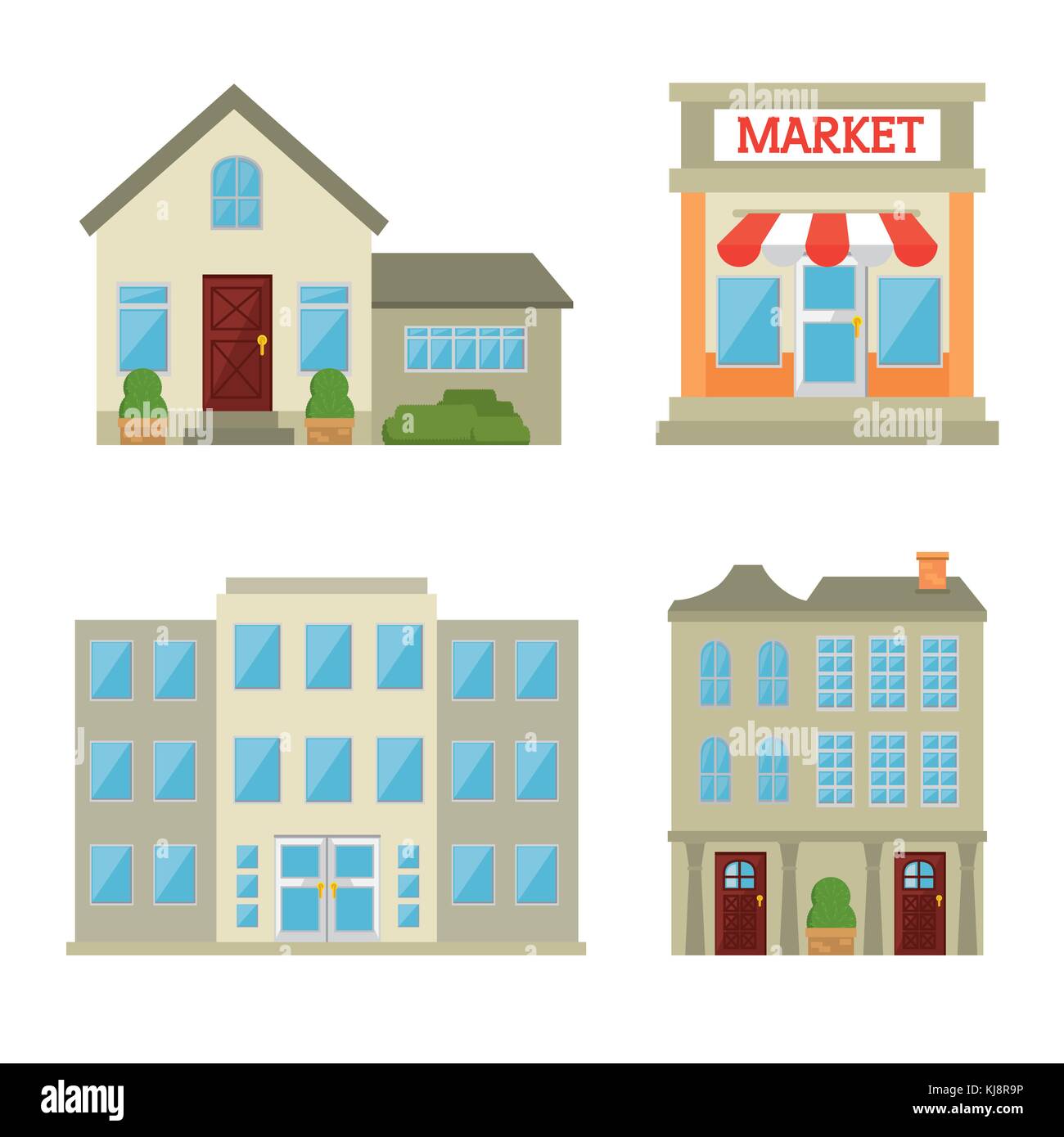 city elements set Stock Vector Image & Art - Alamy