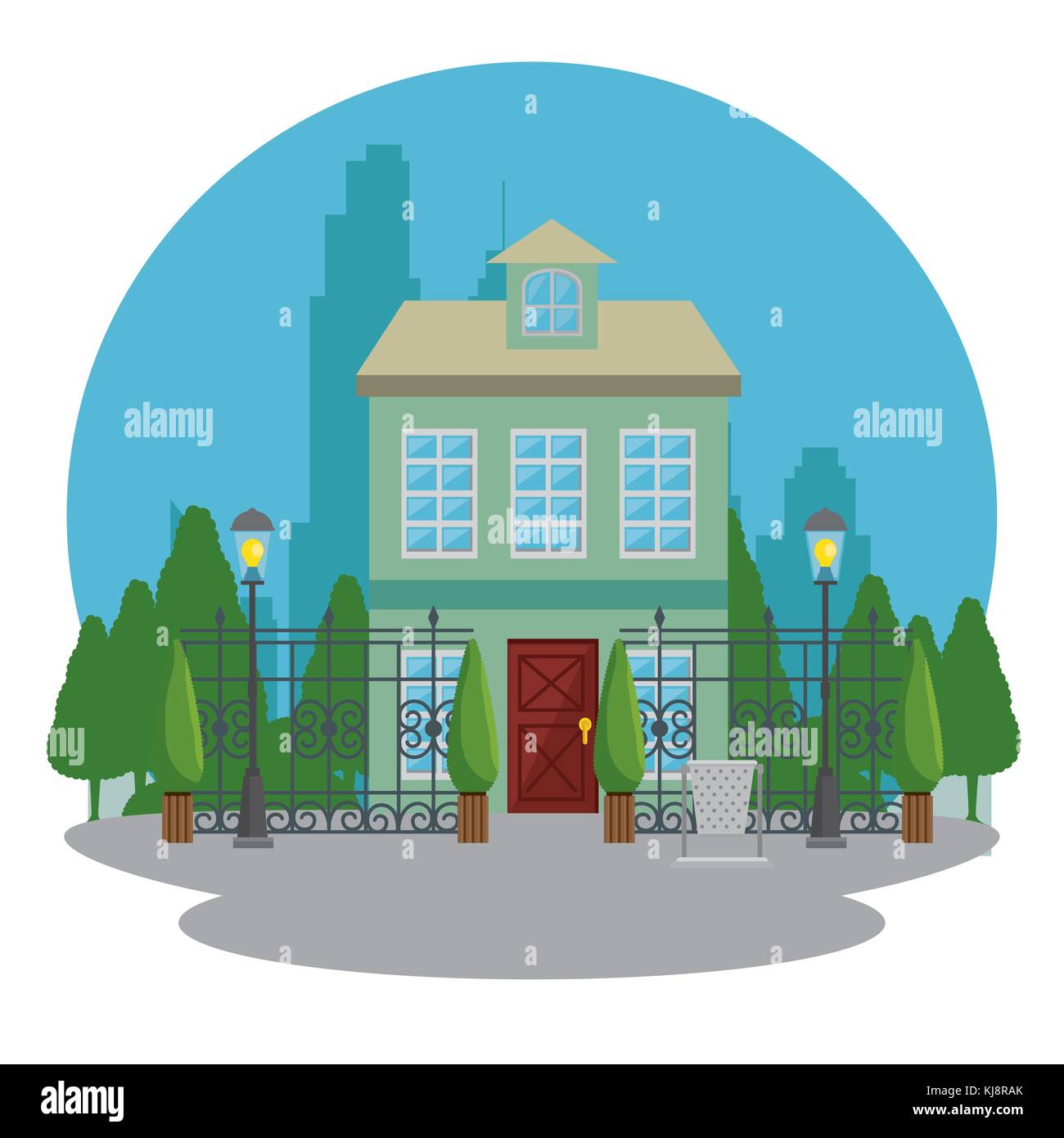 beautiful and modern family house Stock Vector Image & Art - Alamy
