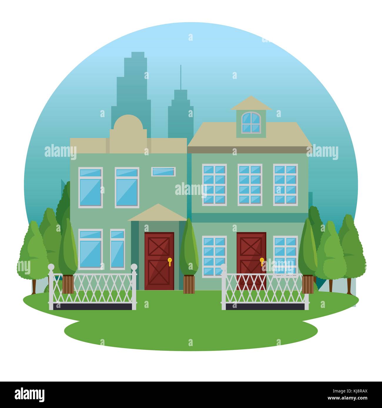 beautiful and modern family house Stock Vector Image & Art - Alamy