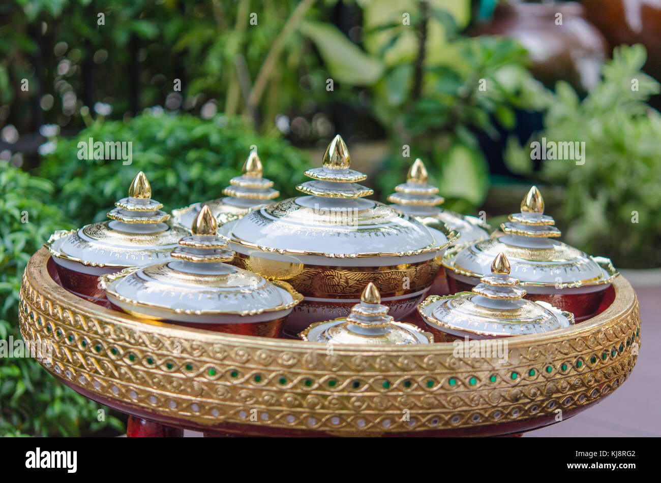 Benjarong (A traditional Thai five-colored famous porcelain in the ...