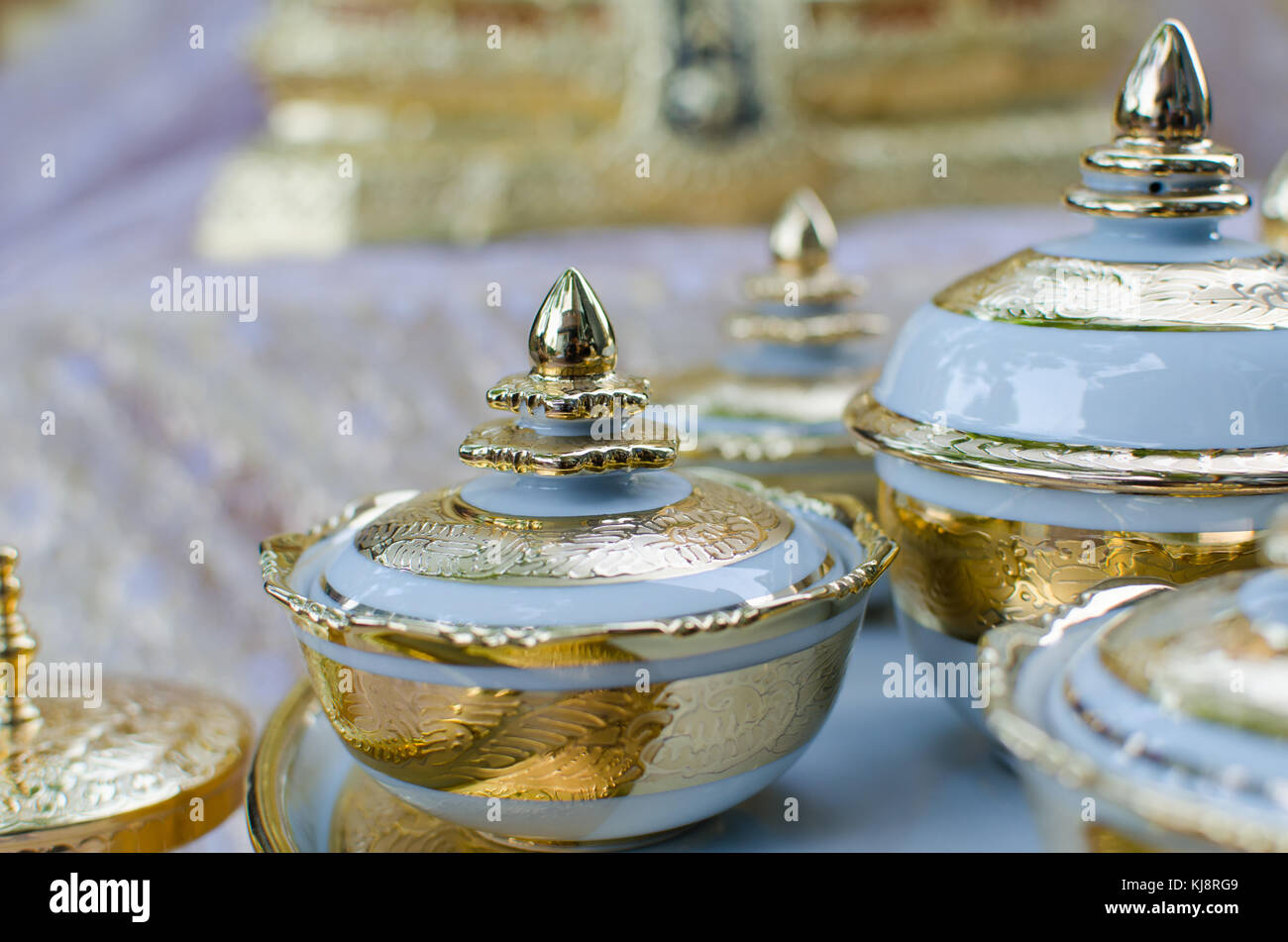 Benjarong (A traditional Thai five-colored famous porcelain in the ...