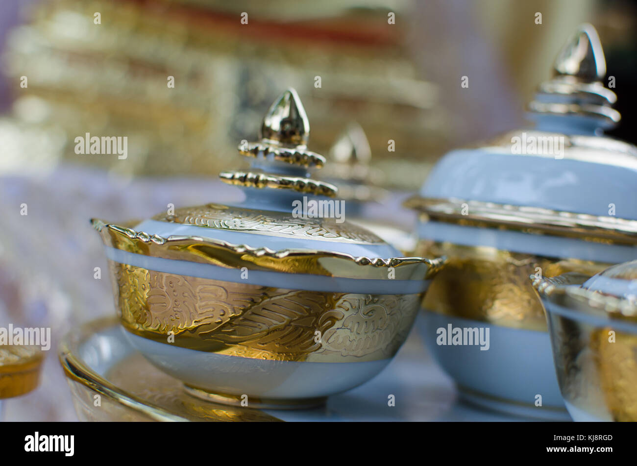 Benjarong (A traditional Thai five-colored famous porcelain in the ...