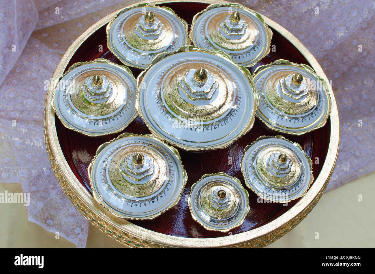 Benjarong (A traditional Thai five-colored famous porcelain in the ...