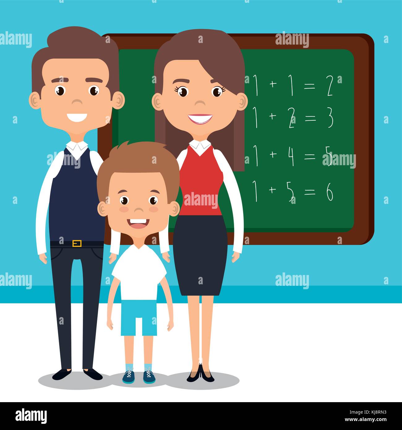 teacher school with chalkboard avatar character vector illustration ...