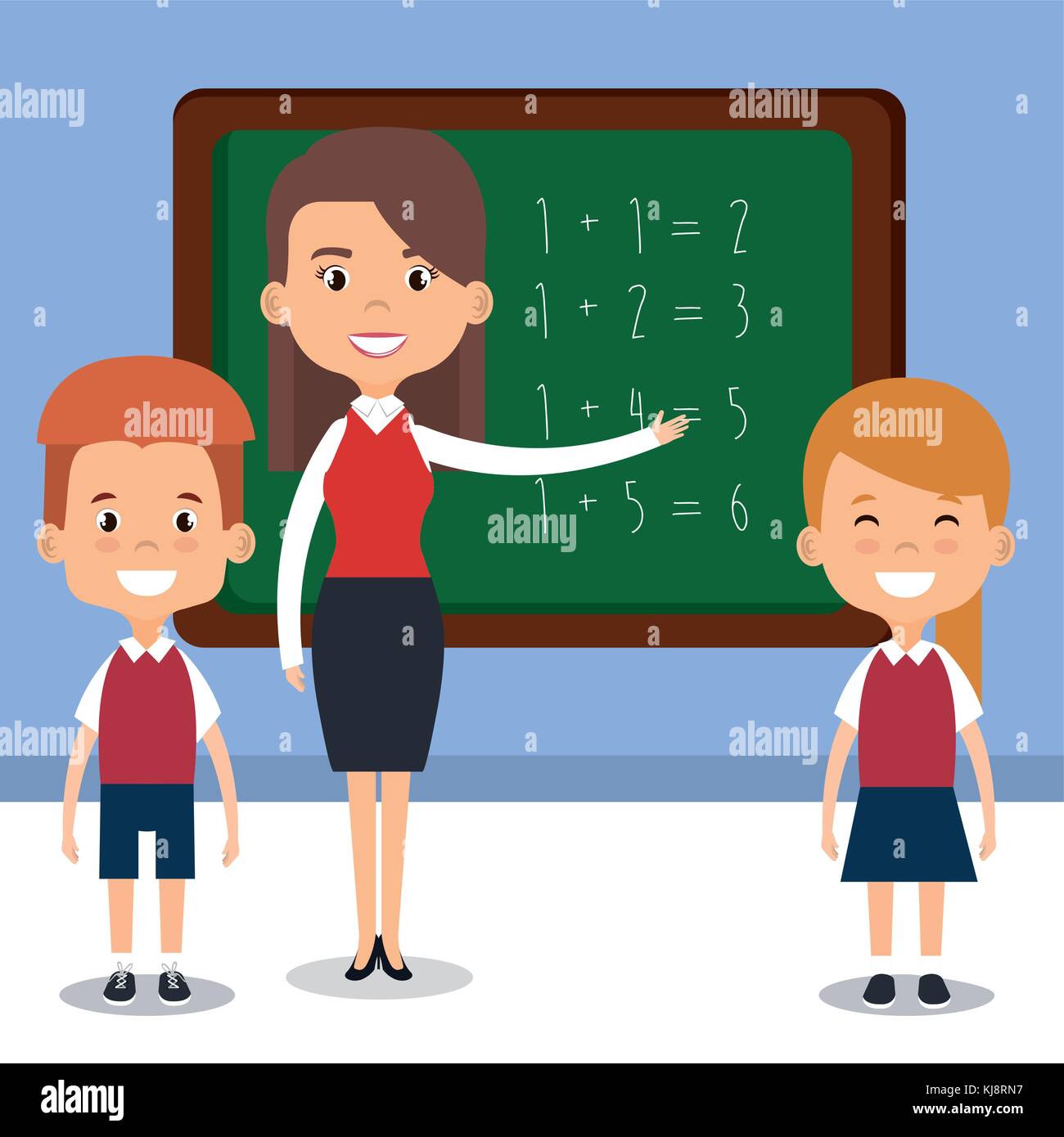 teacher school with chalkboard avatar character vector illustration ...