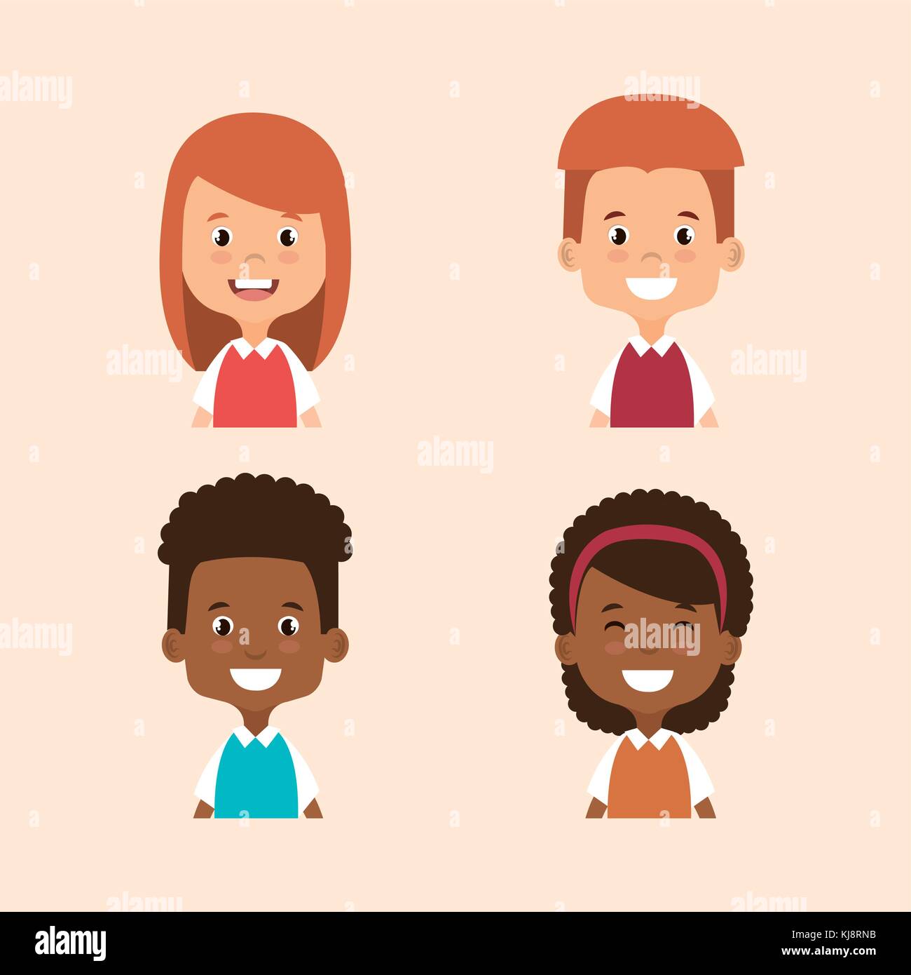 little students avatars characters vector illustration design Stock ...