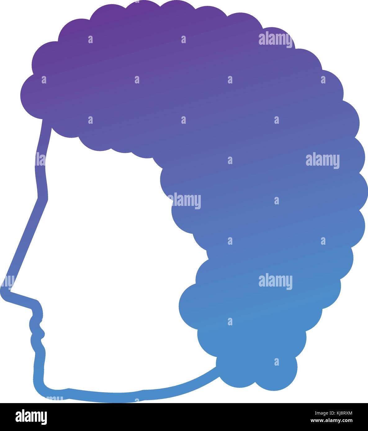 head profile man avatar character vector illustration design Stock ...