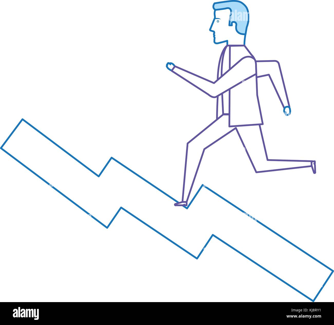 businessman running in statistics avatar character Stock Vector Image ...