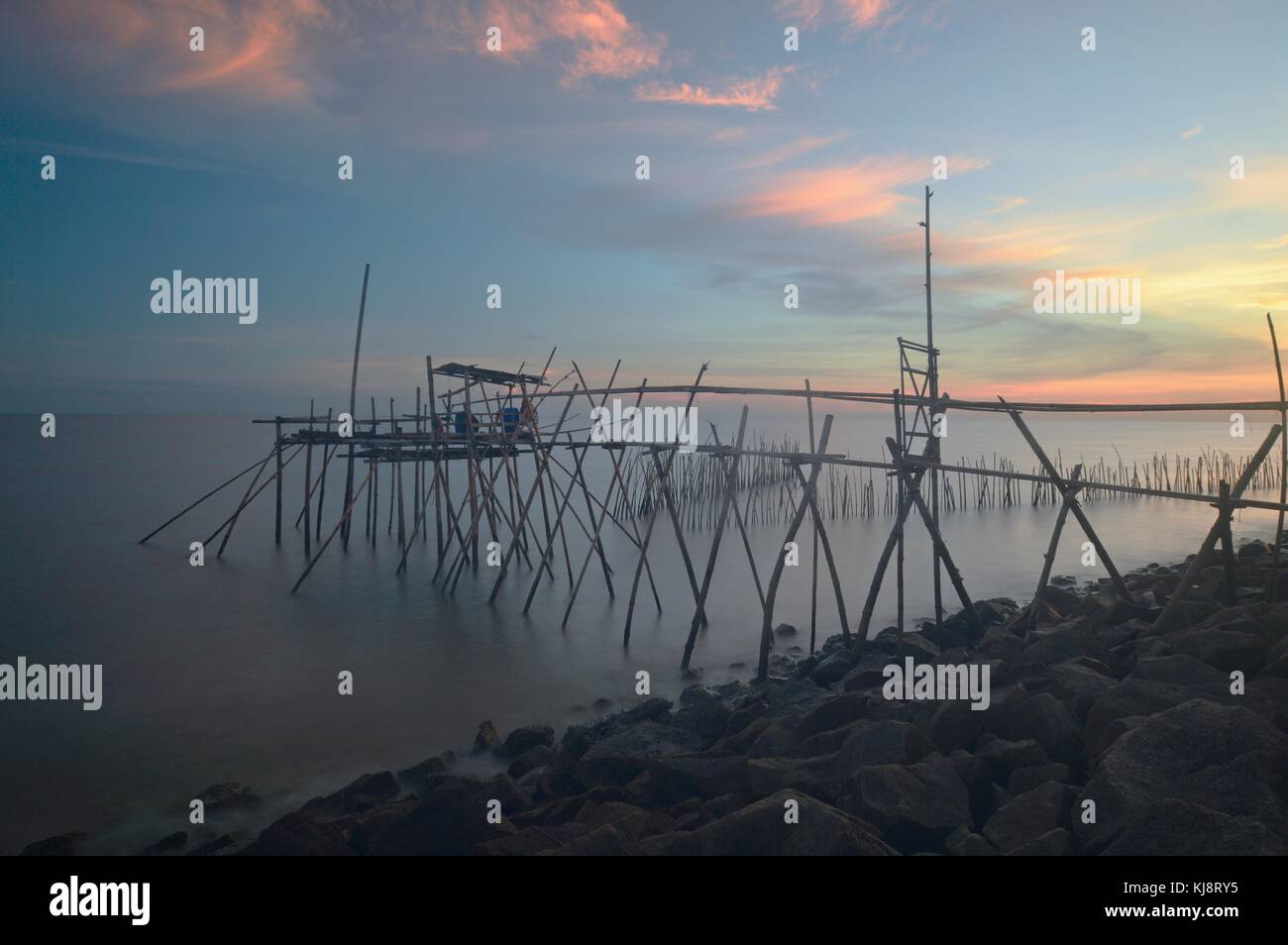 the fisherman port at Sungai Lurus Stock Photo - Alamy