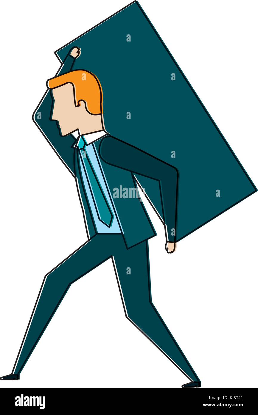 businessman lifting weight avatar character Stock Vector Image & Art ...
