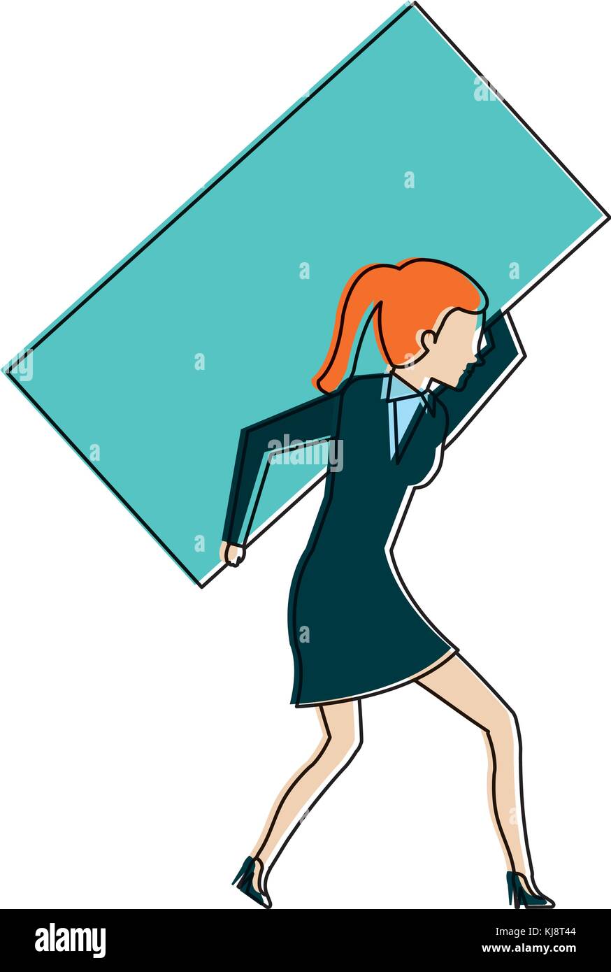 businesswoman lifting weight avatar character Stock Vector Image & Art ...