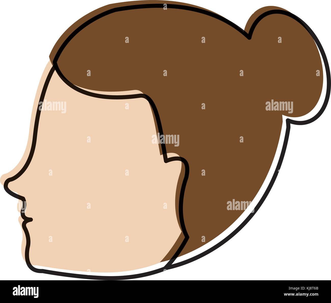 head profile woman avatar character Stock Vector Image & Art - Alamy