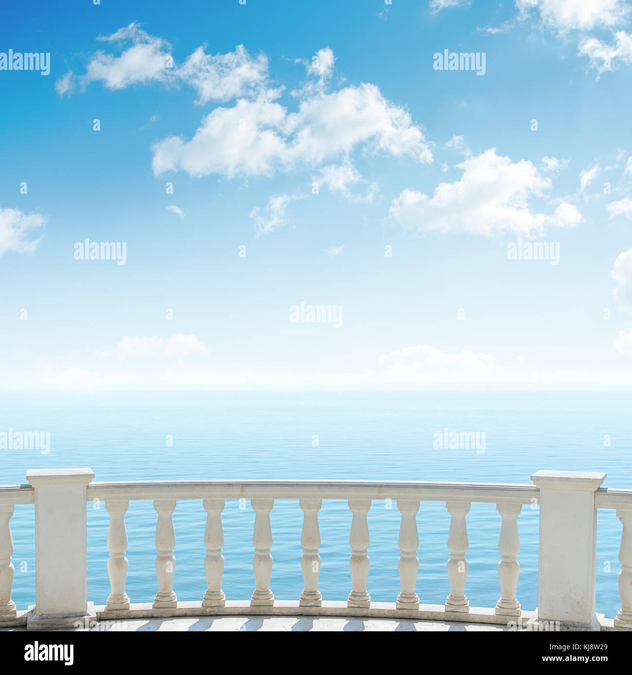 balcony over sea and clouds in blue sky Stock Photo - Alamy