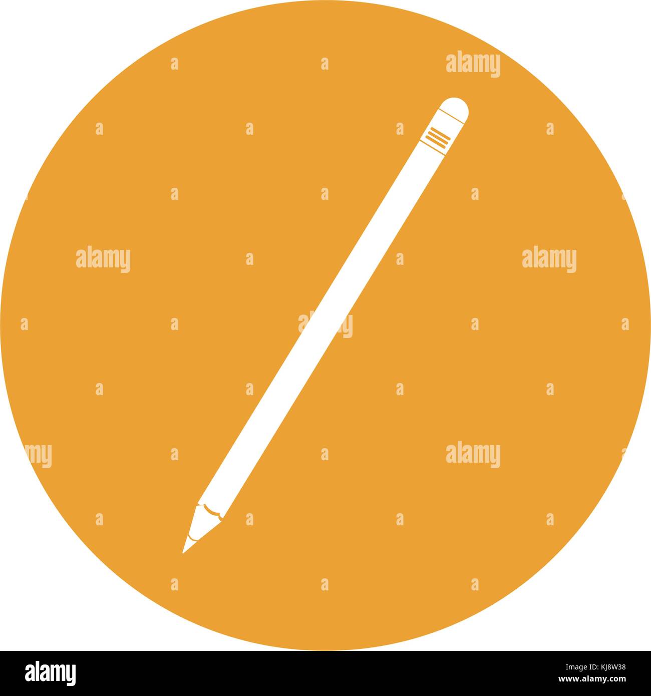 round icon yellow pencil cartoon Stock Vector Image & Art - Alamy