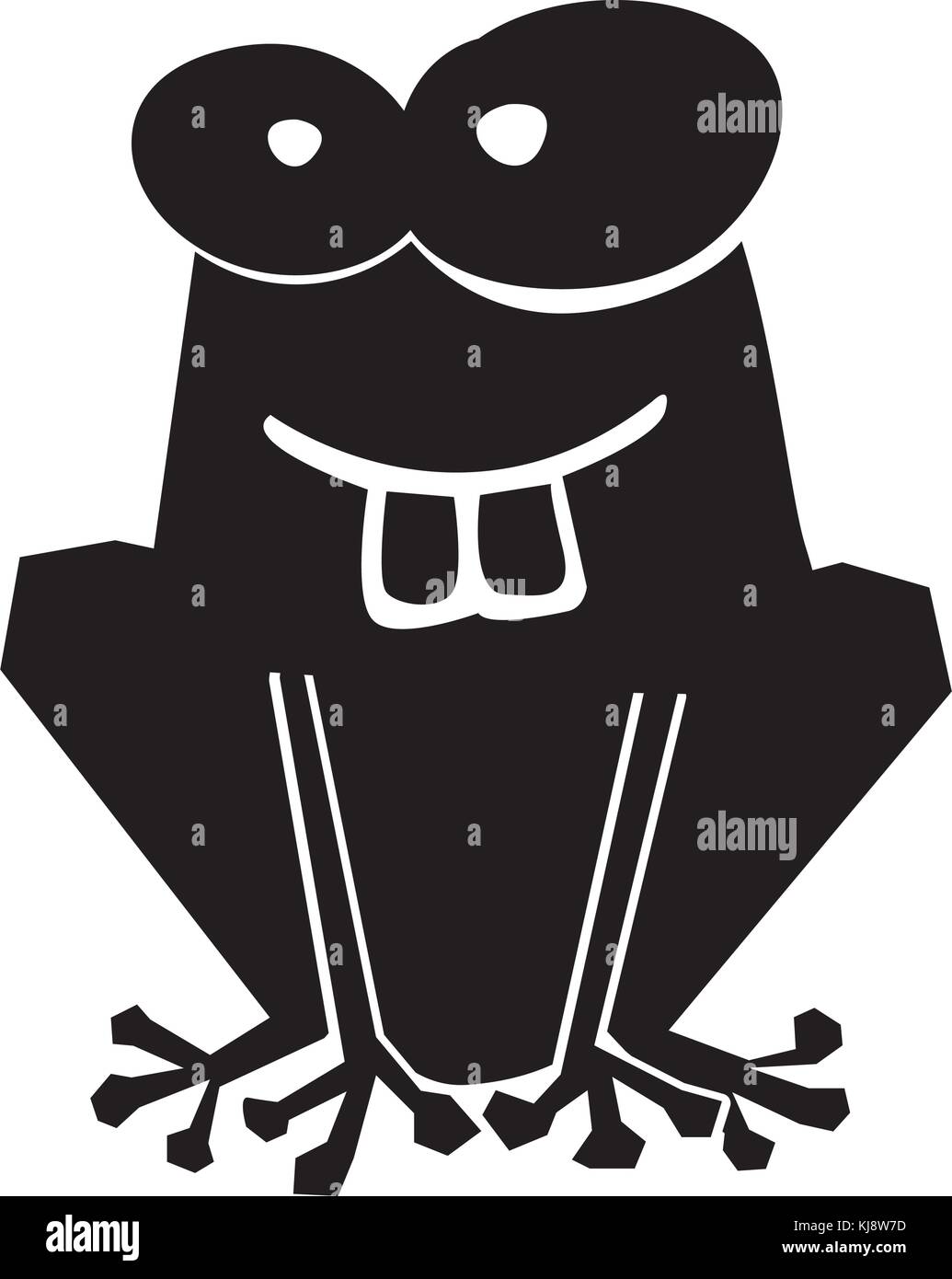 black icon funny toad cartoon Stock Vector Image & Art - Alamy