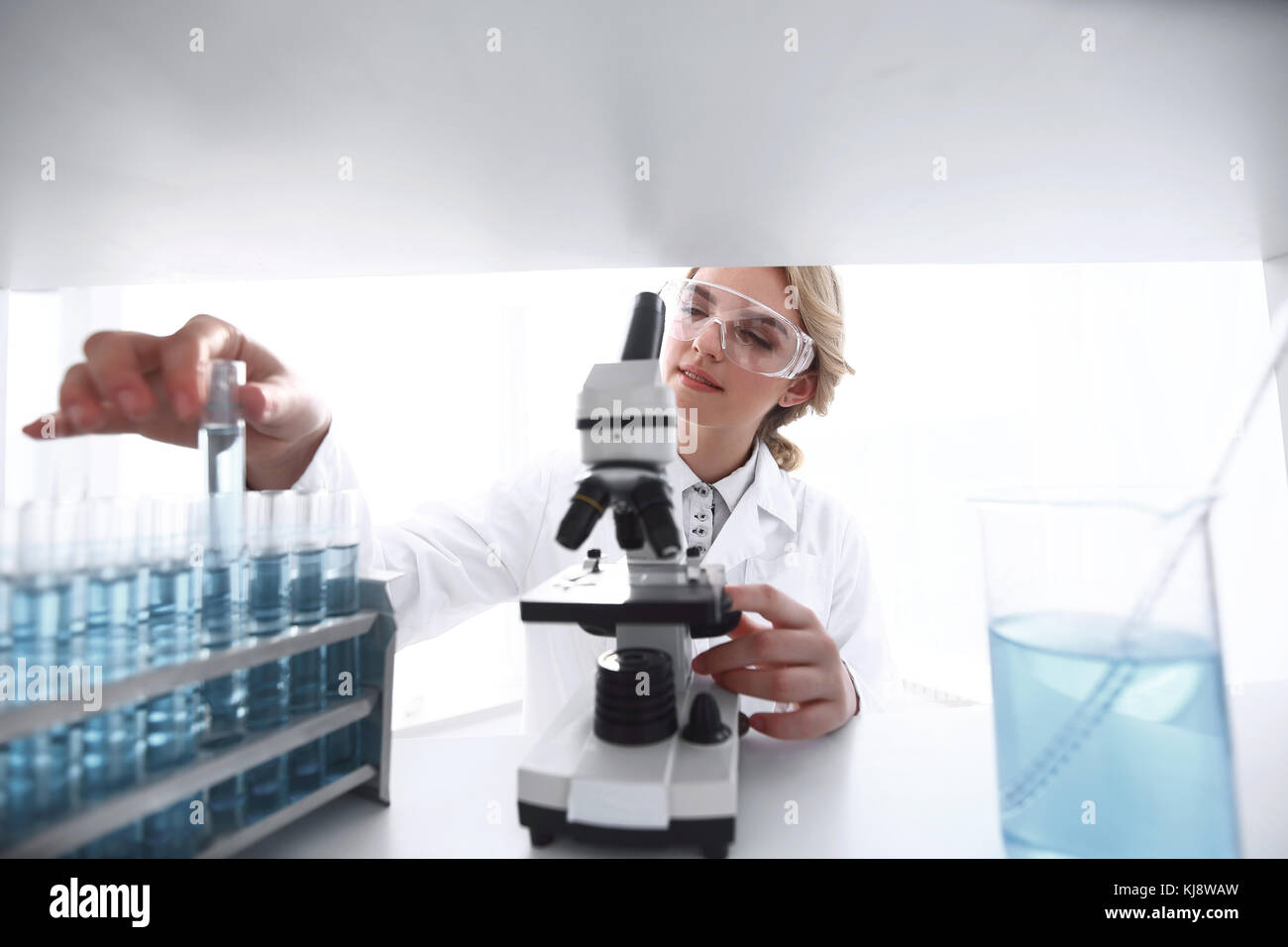 closeup.portrait of doctor biologist in the lab Stock Photo - Alamy