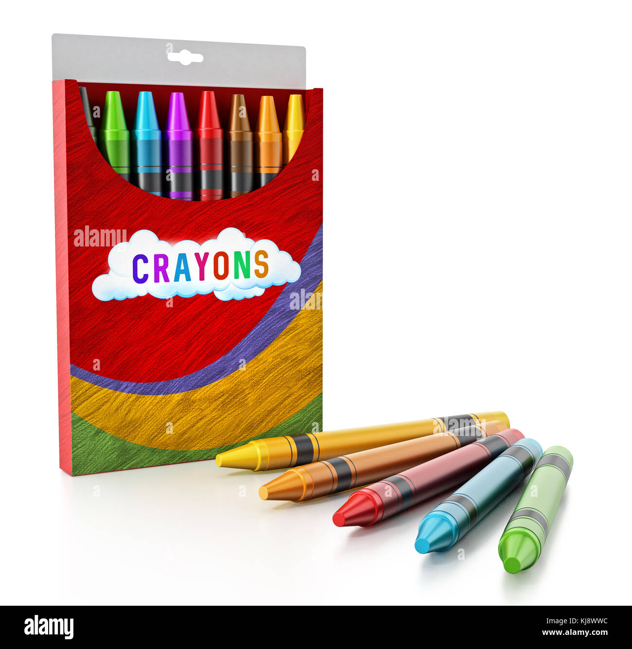 Pencil and wax crayon on paper Cut Out Stock Images & Pictures - Alamy