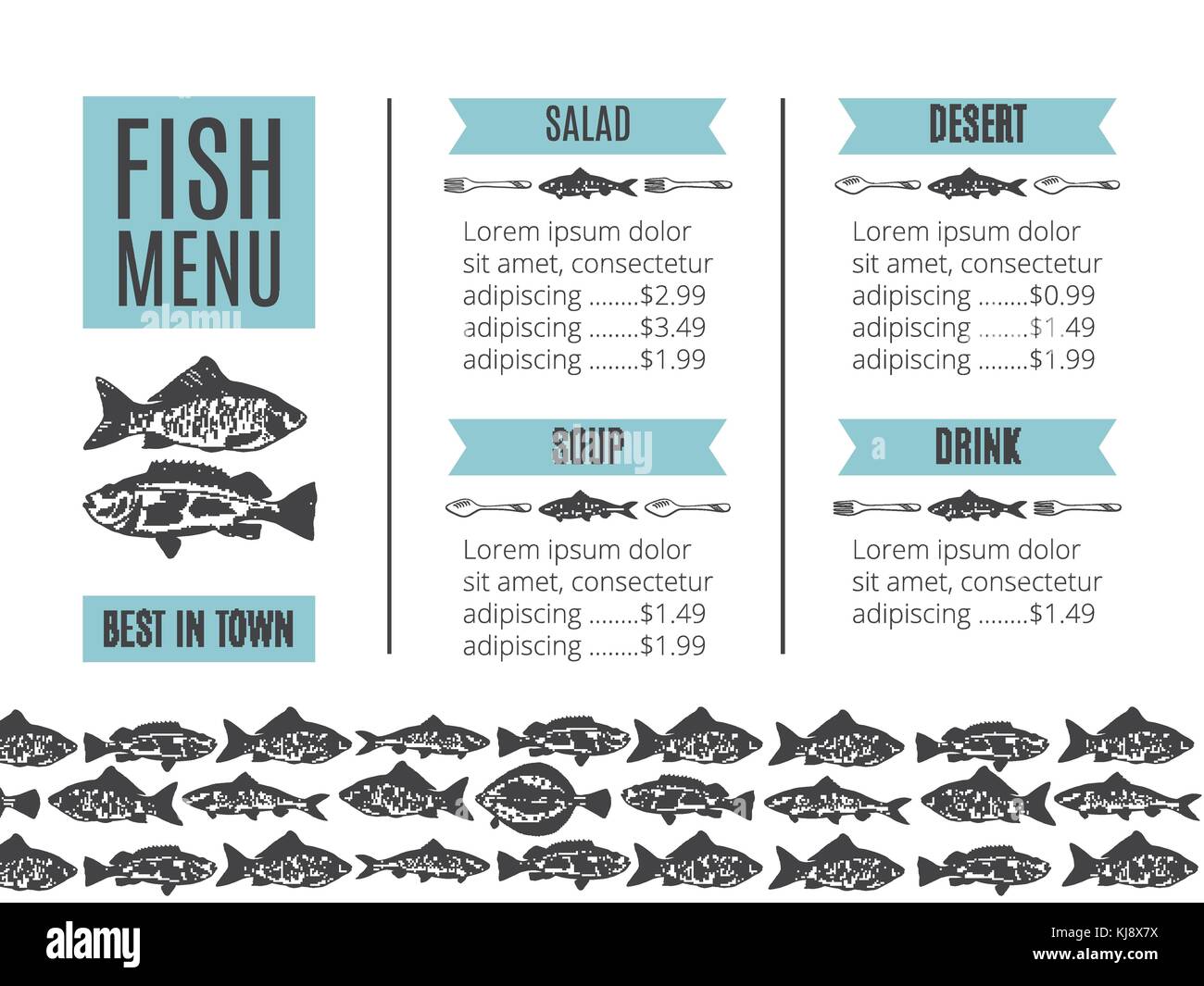 seafood design. Fish menu Stock Vector Image & Art - Alamy