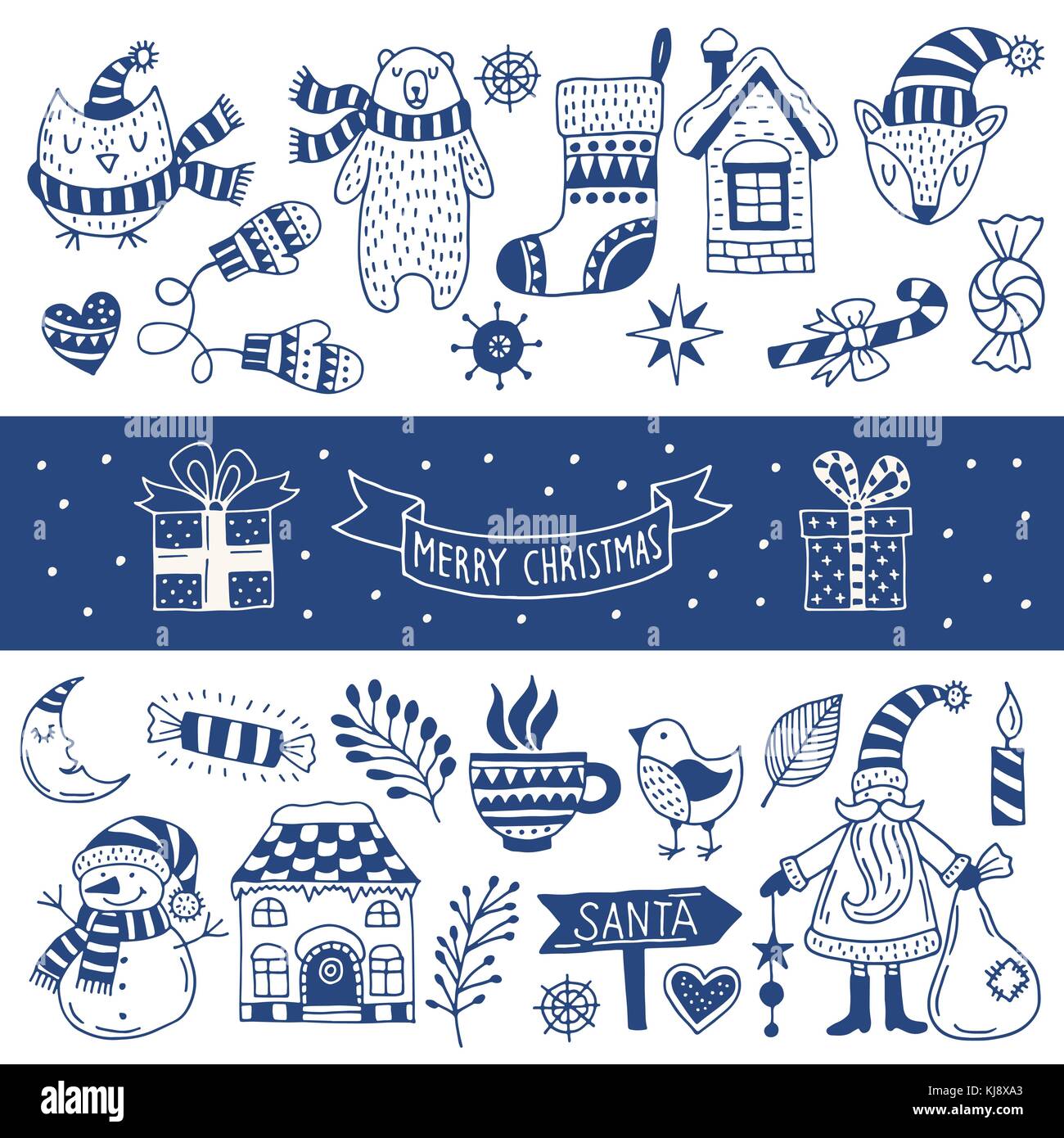 Set of happy christmas icons Stock Vector Image & Art - Alamy