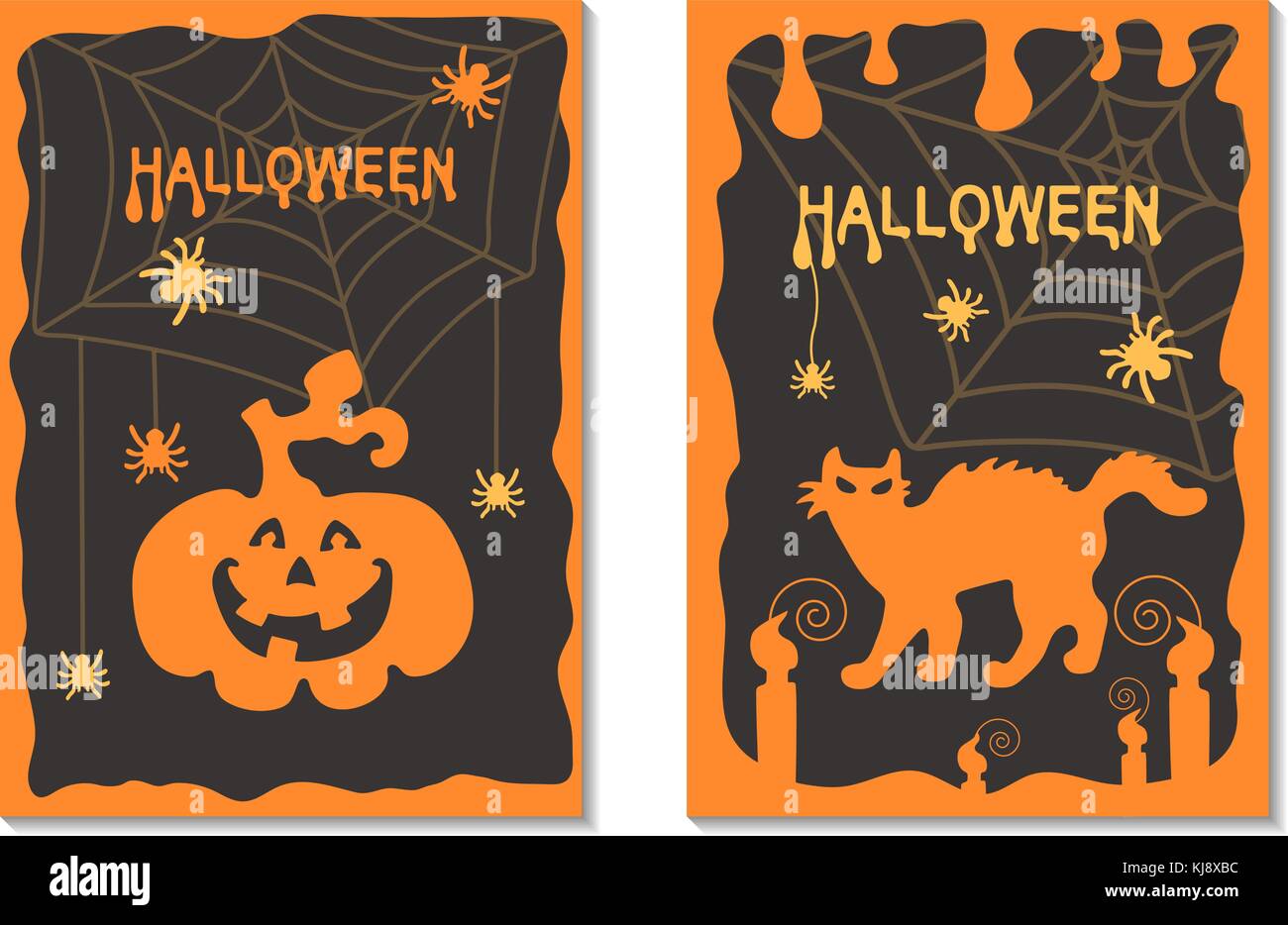 A set of postcards Halloween Stock Vector Image & Art - Alamy