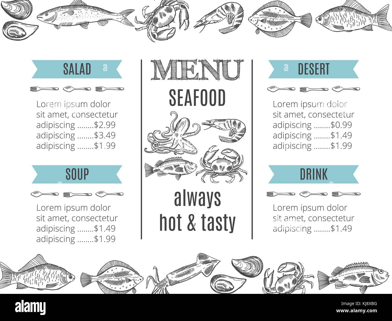 vector illustration of restaurant menu Stock Vector Image & Art - Alamy