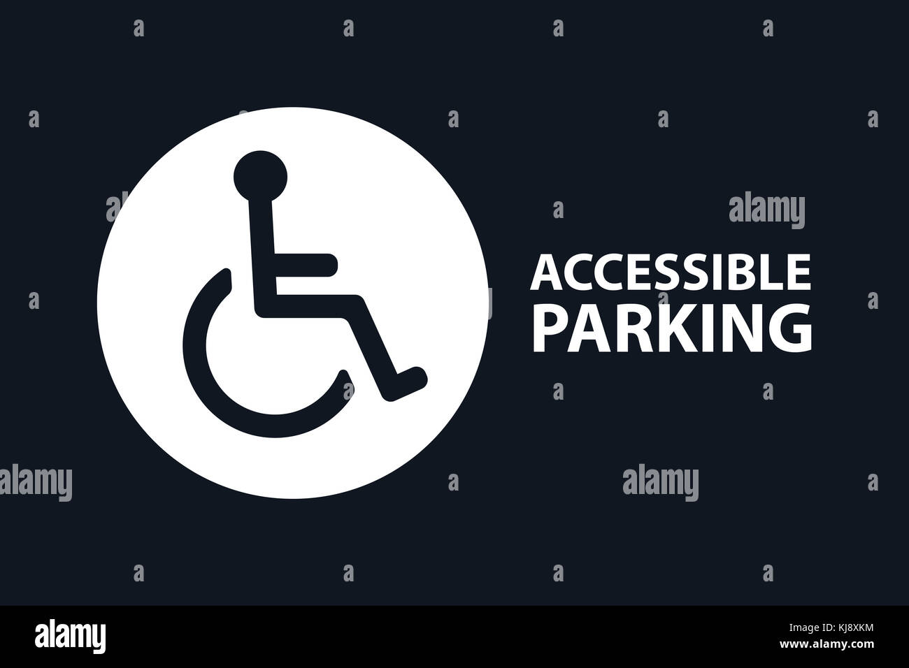 Illustrative handicap parking area with disabled wheel chair person ...