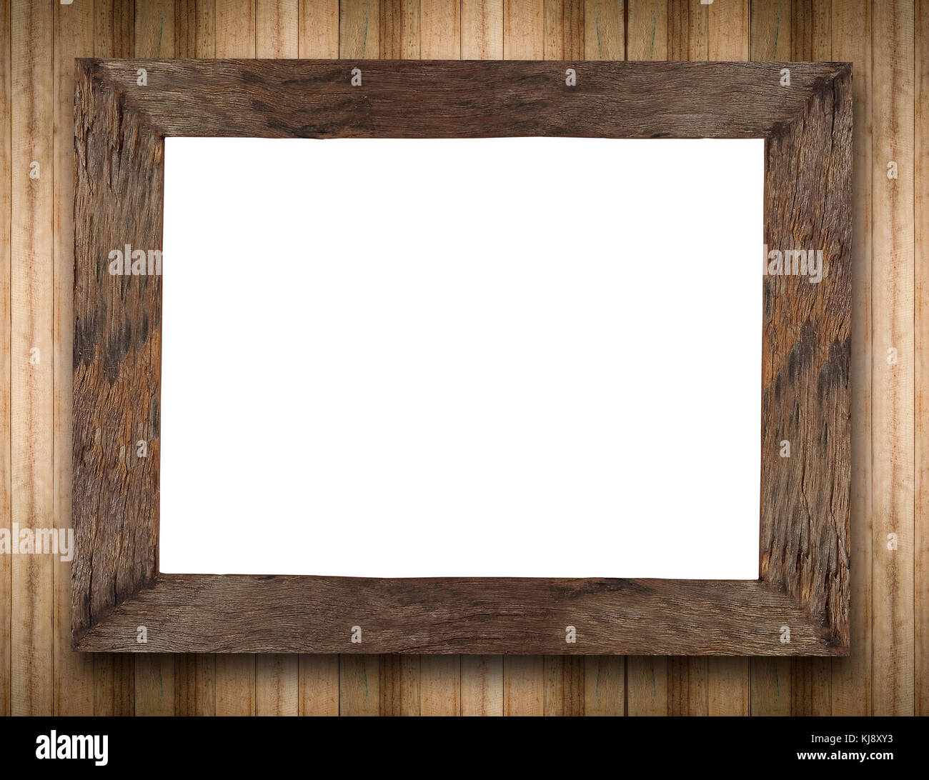 Close up brown wooden picture frame with space use for texts or ...