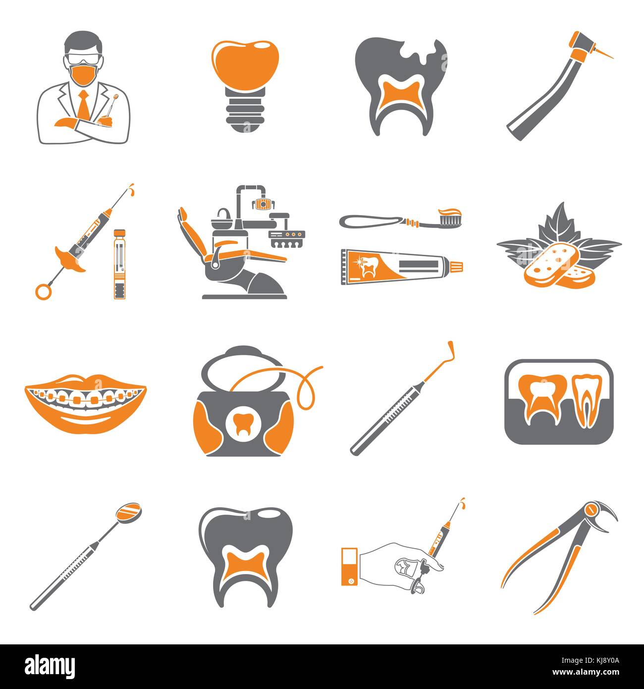 Set Dental Services two color Icons Stock Vector Image & Art - Alamy