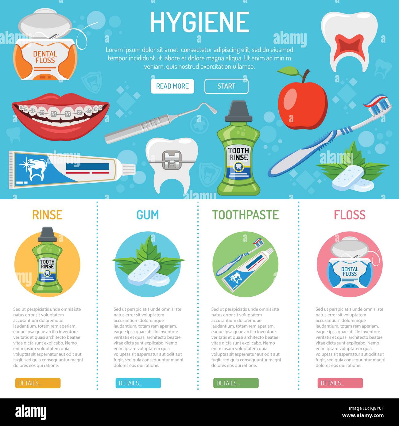 Dental Hygiene Banner And Infographics Stock Vector Image And Art Alamy