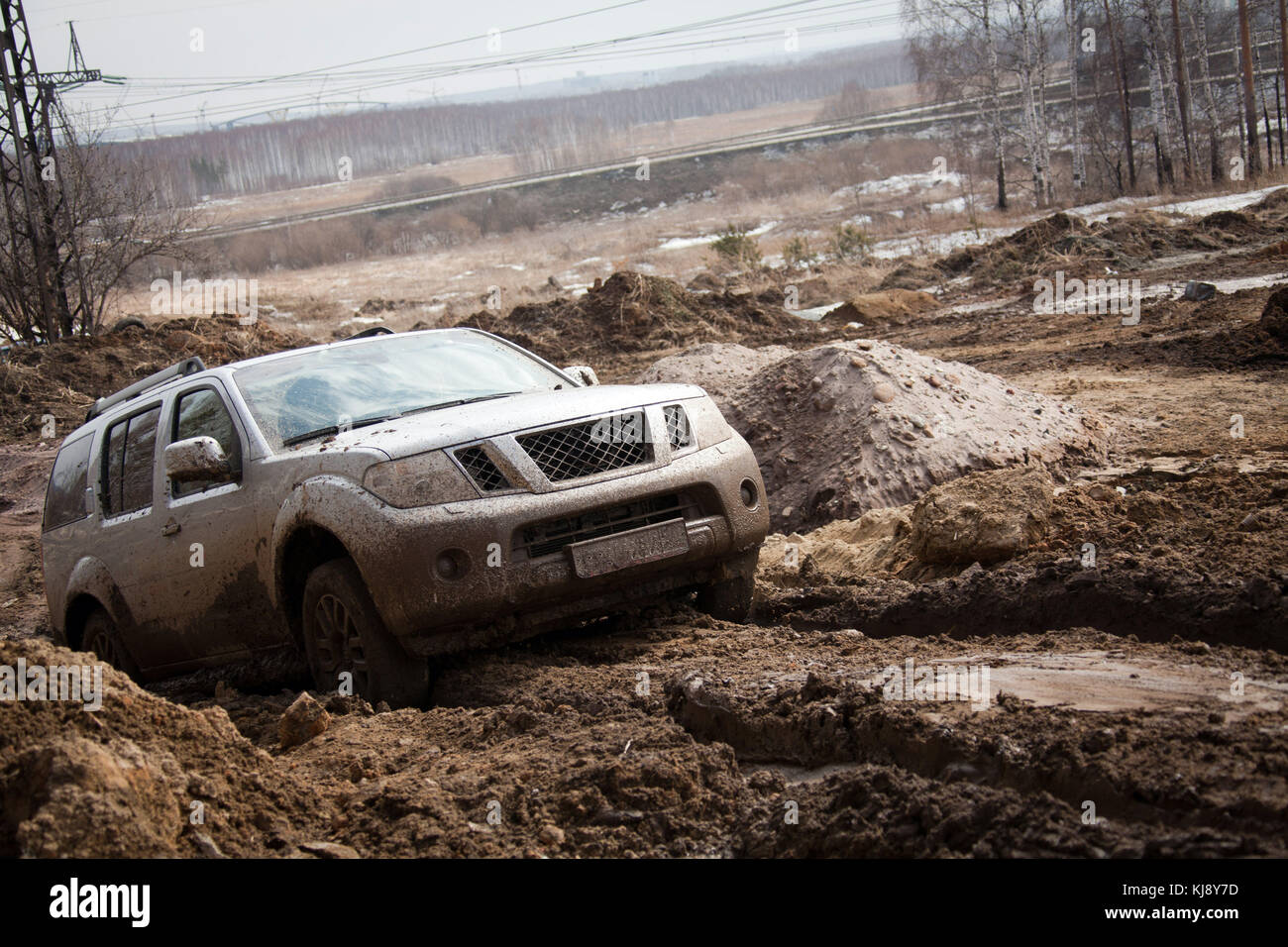 Offroad car in dirt Stock Photo - Alamy