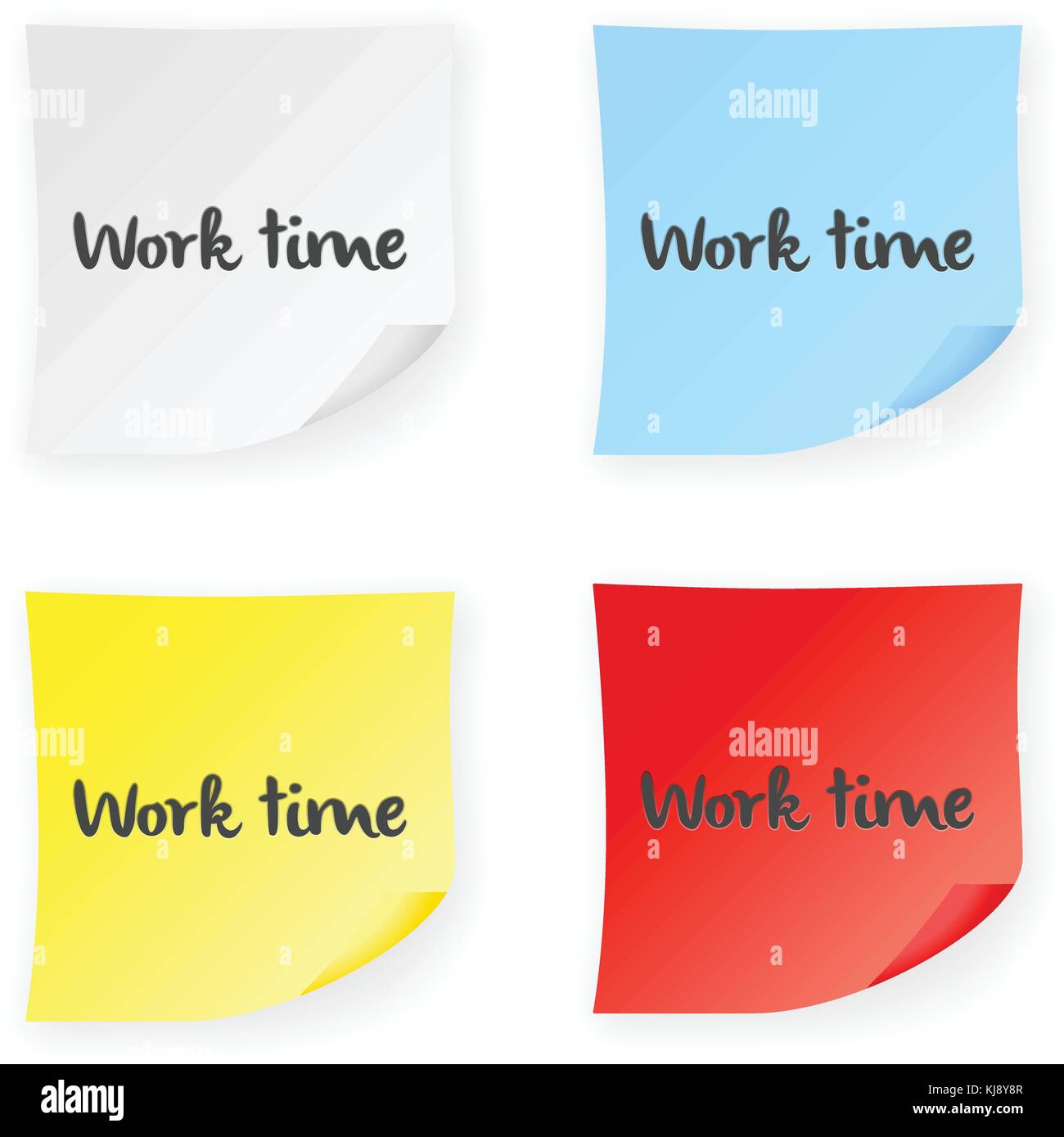 Adhesive note work text Stock Vector Images - Alamy