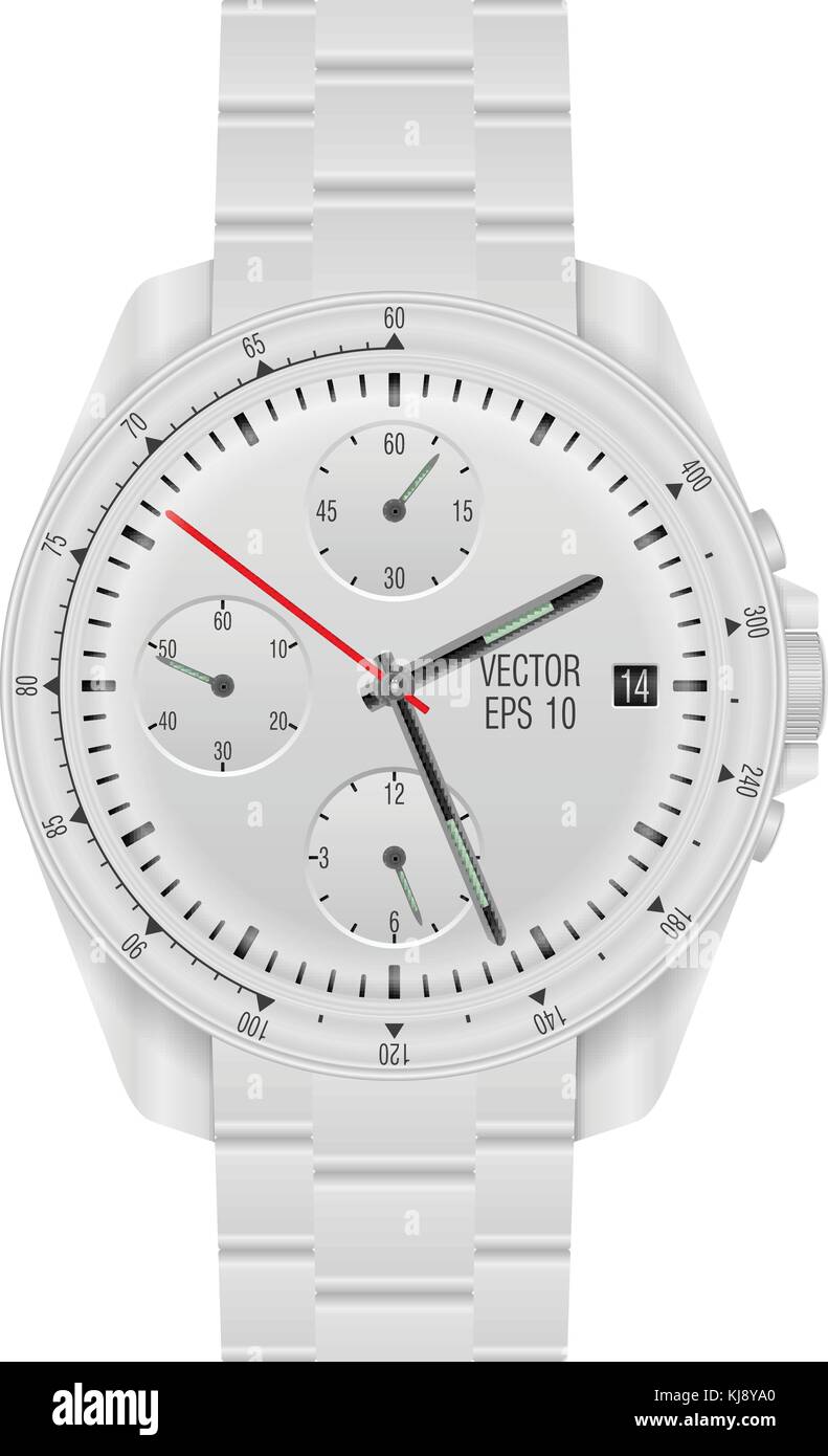 Wristwatch on a white background. Vector illustration Stock Vector ...