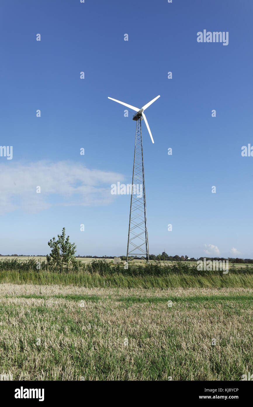 landscape in germany with one small wind wheel Stock Photo - Alamy