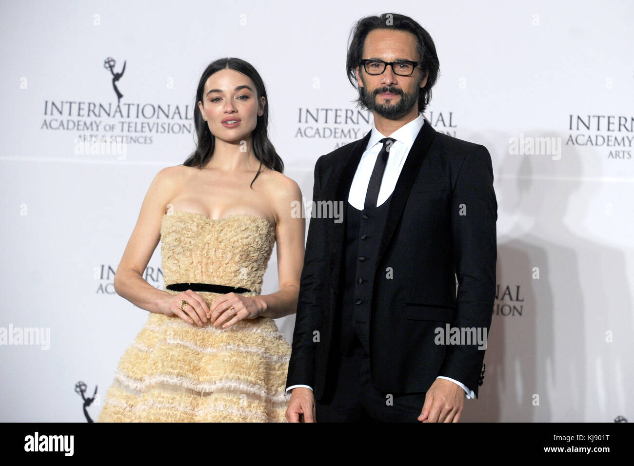 Crystal Reed and Rodrigo Santoro attend the 45th International Emmy ...