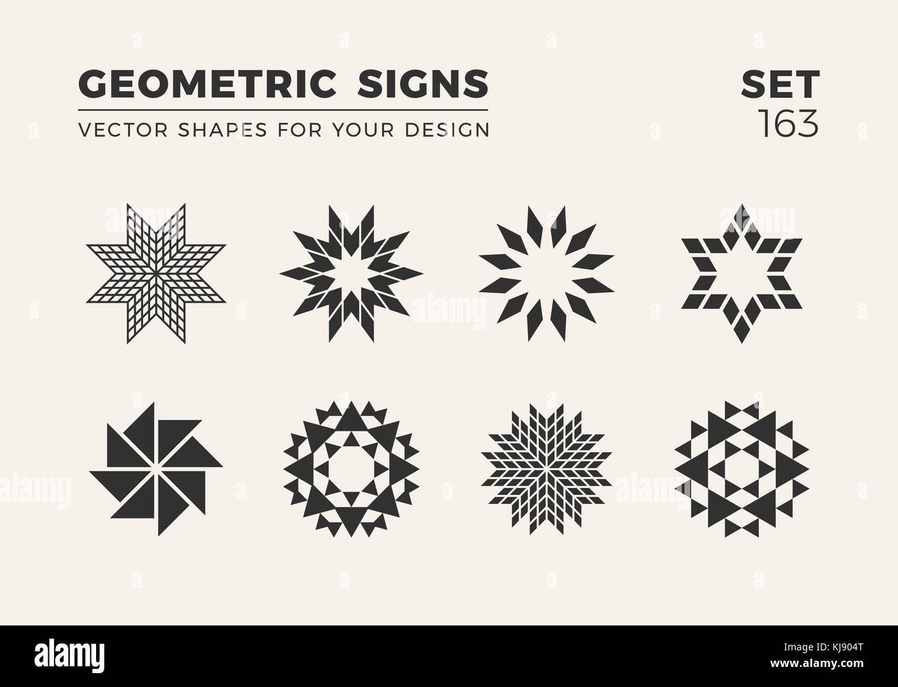 Set of eight minimalistic trendy shapes. Stylish vector logo emblems ...