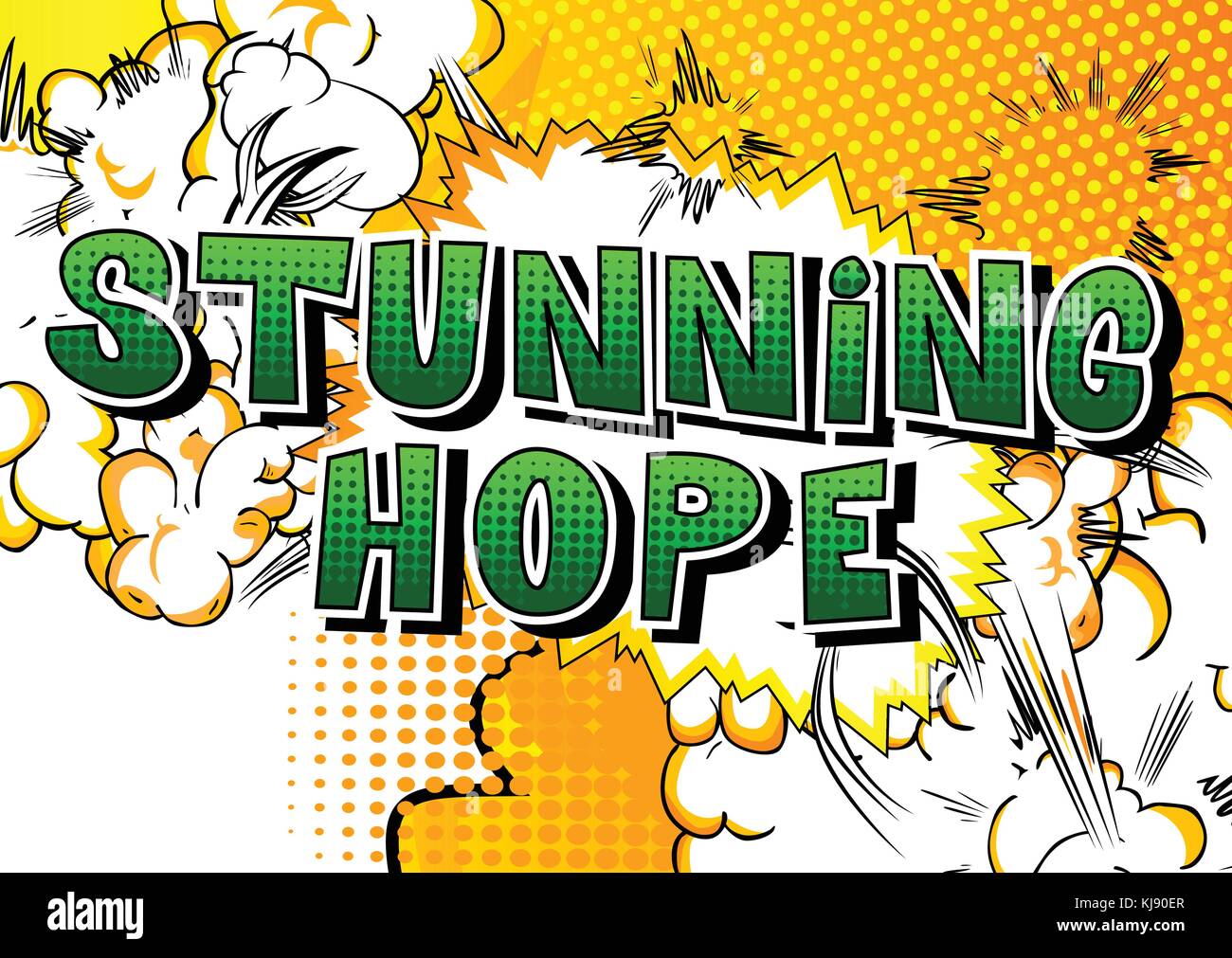 Stunning Hope - Comic book style word on abstract background Stock ...