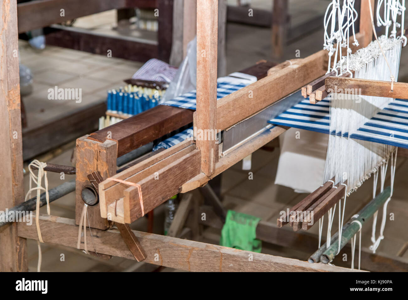 old weaving loom in workshop, Thailand Stock Photo - Alamy