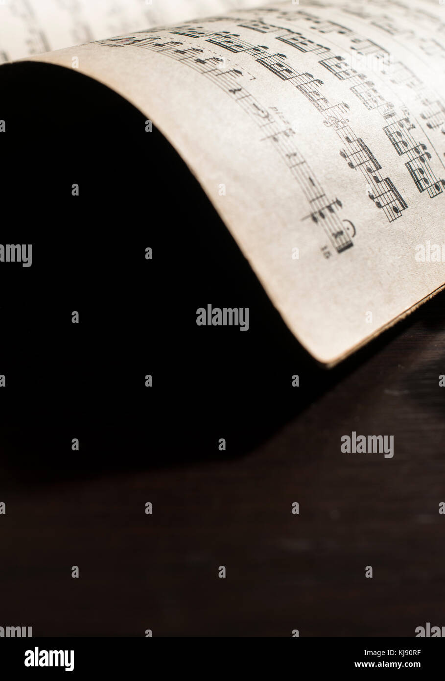 Music notation book. Page with music notes. Vinatge pages Stock Photo ...