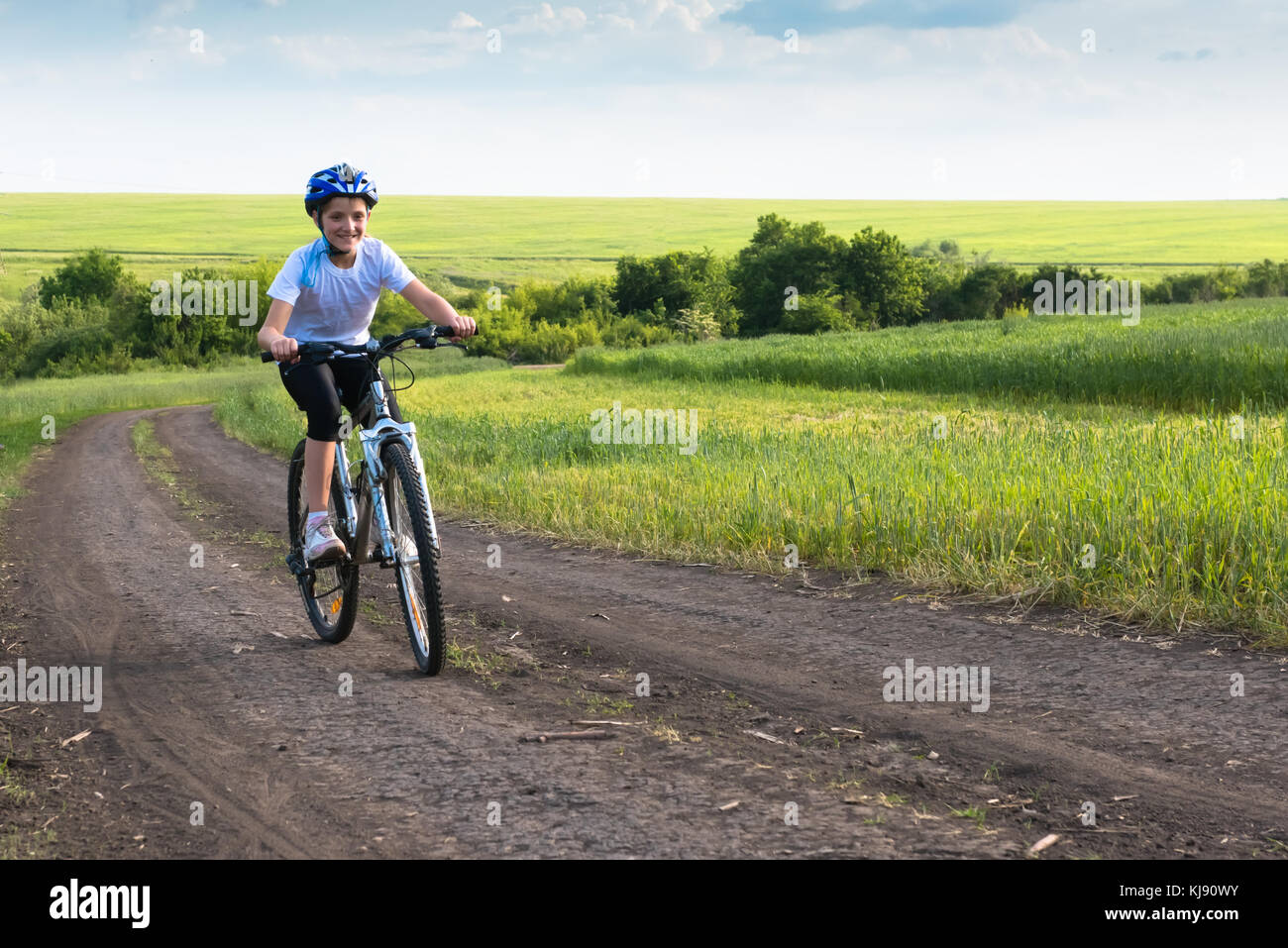 Beautiful girl on a cycle hi-res stock photography and images - Alamy