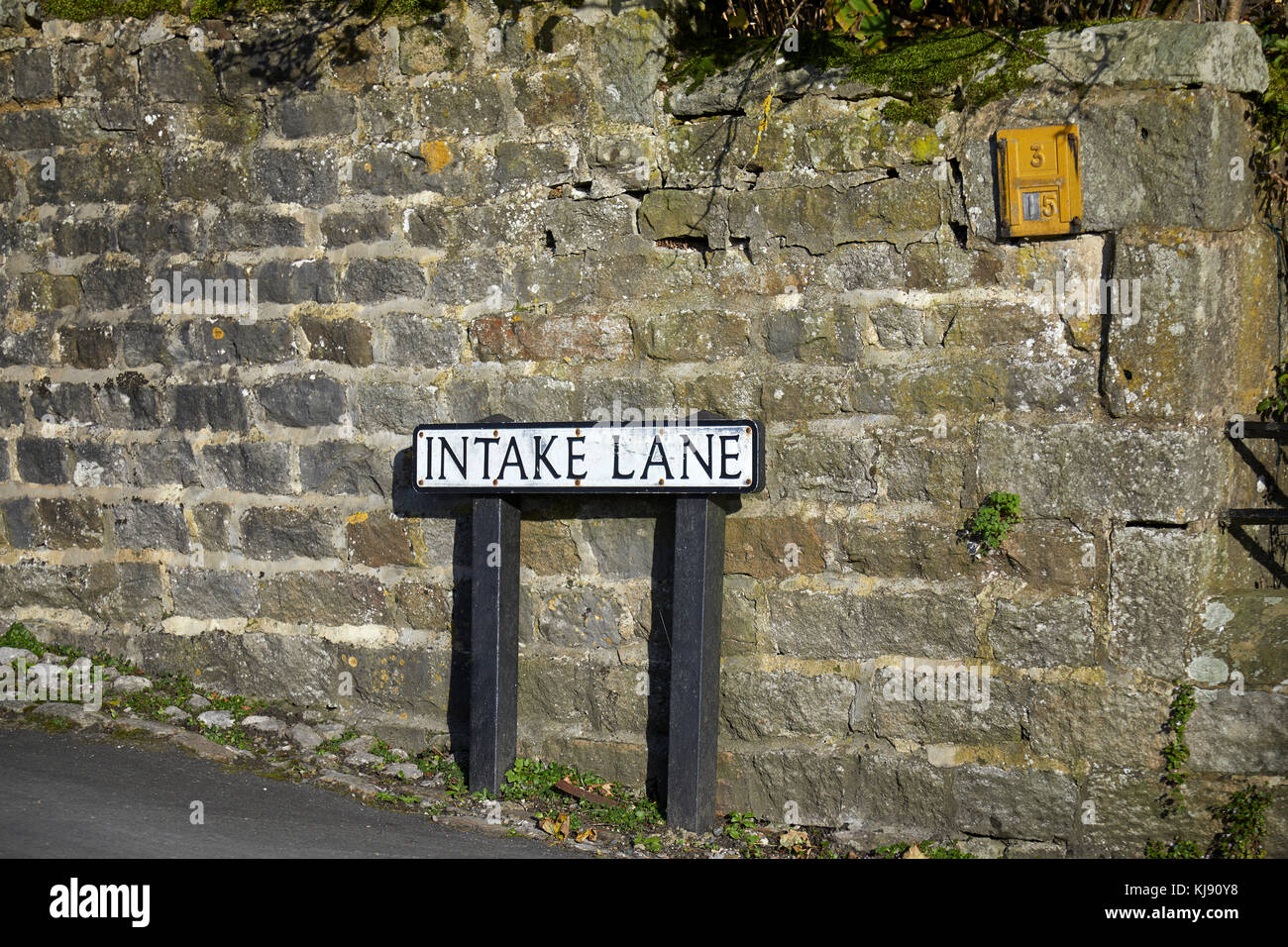 Intake Lane street sign. Grassington. Wharfedale, North Yorkshire Stock ...