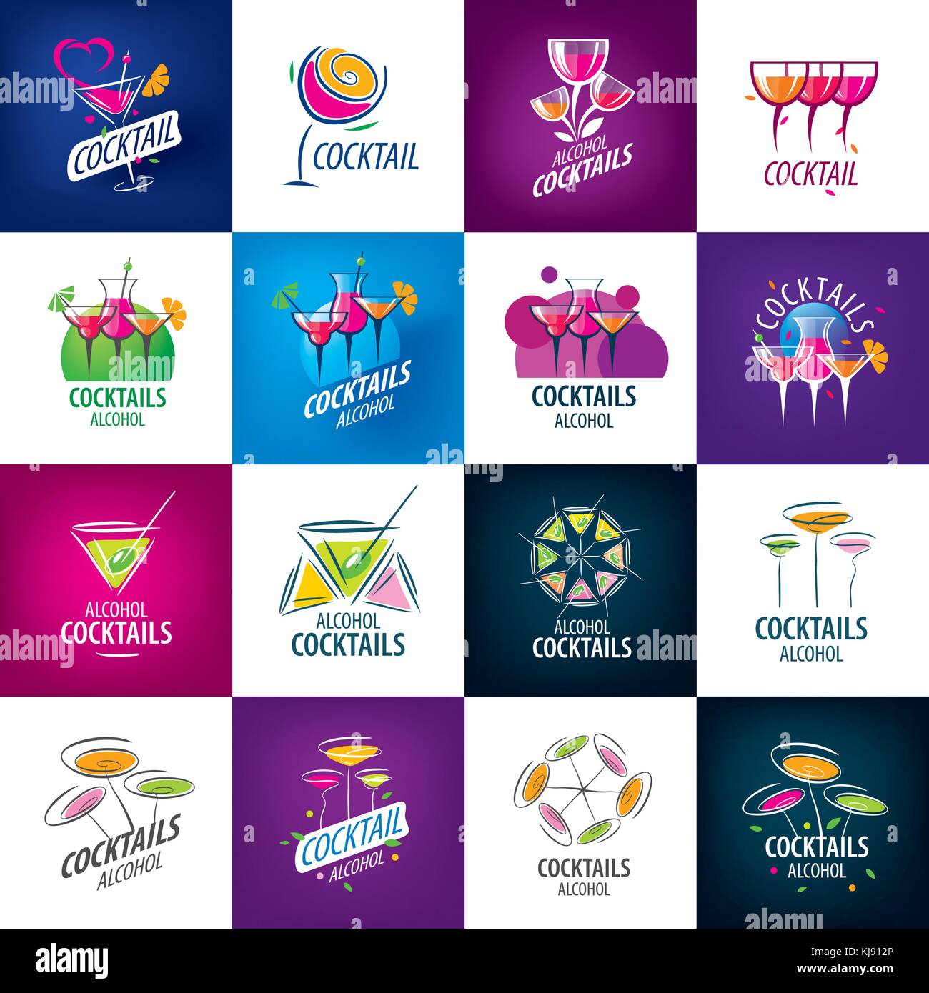 alcoholic cocktails logo Stock Vector Image & Art - Alamy