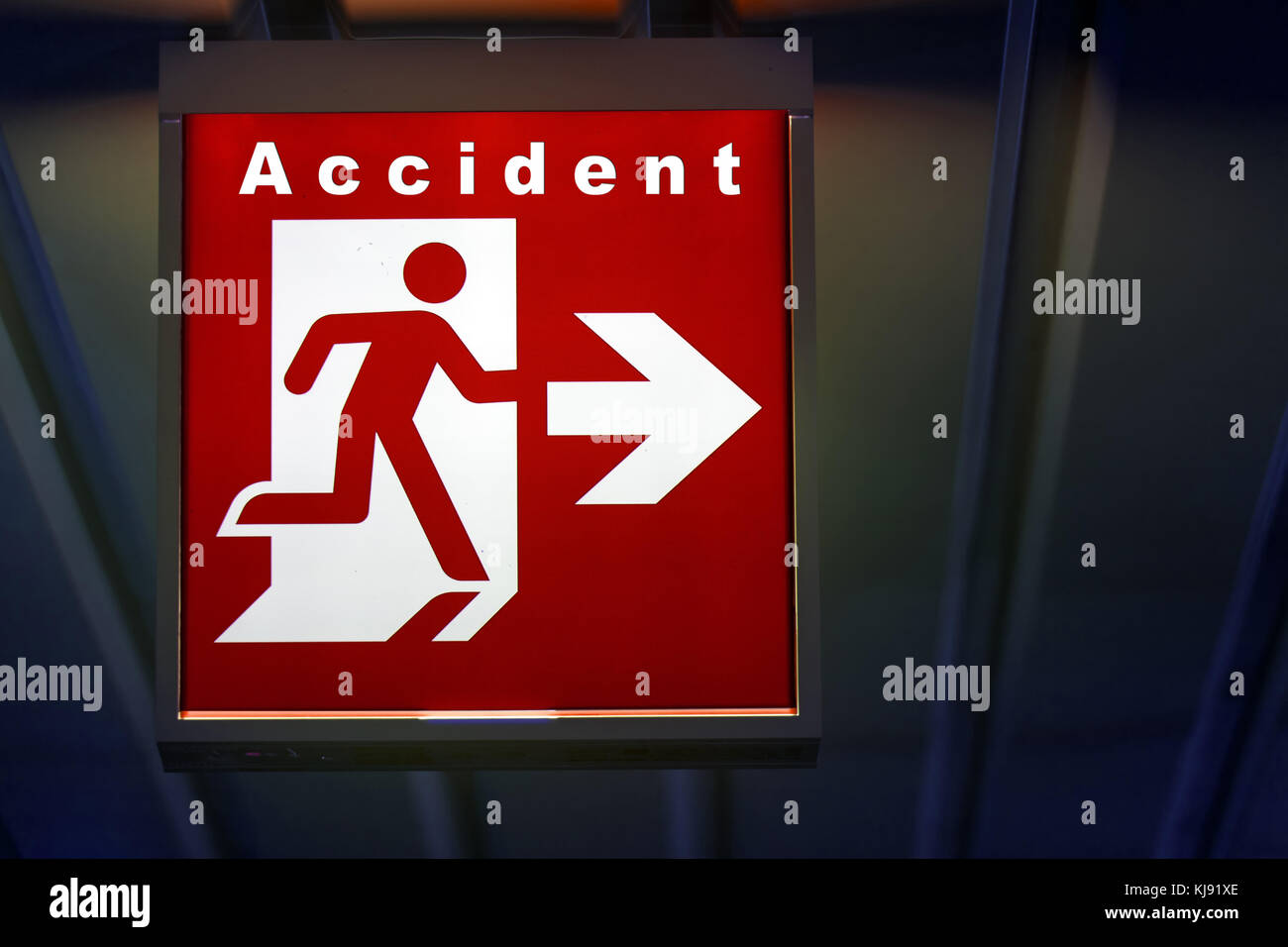 The emergency sign for Accident shows the direction of hazzard. The ...