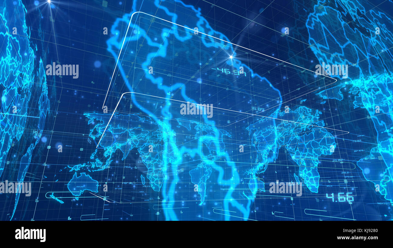 A warped looking 3d rendering of the cyberspace news world map with ...