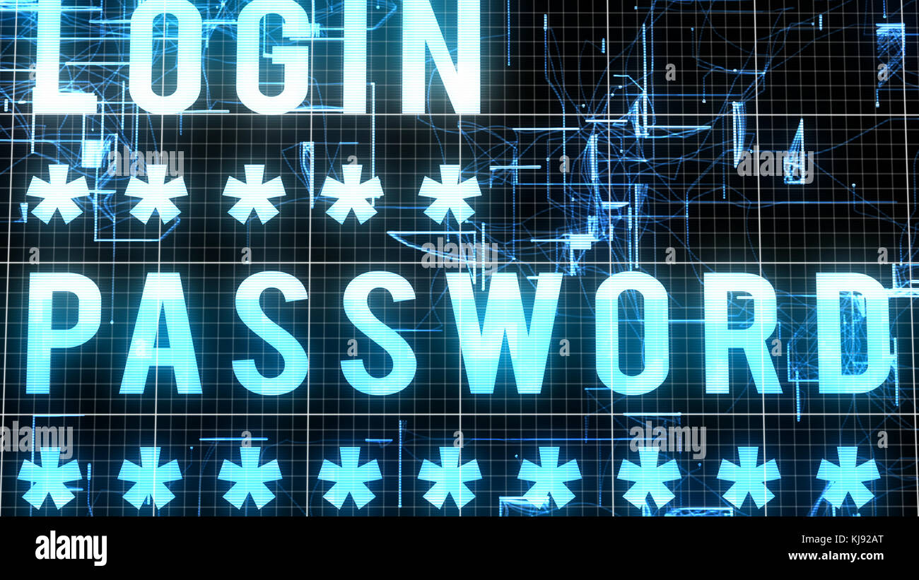 An impressive 3d illustration of a digital login password order and ...