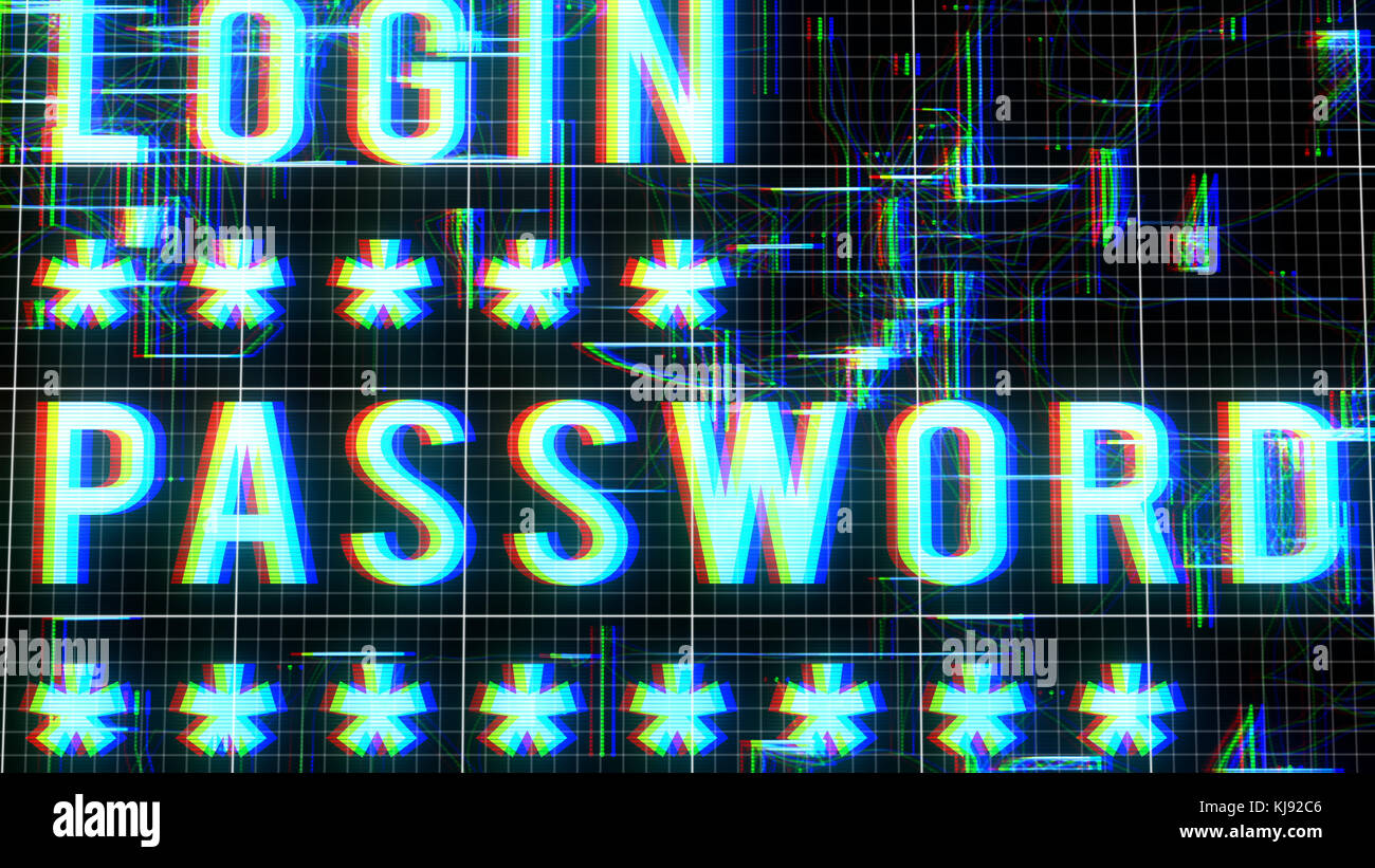 A stunning 3d illustration of a blurred white login password command ...