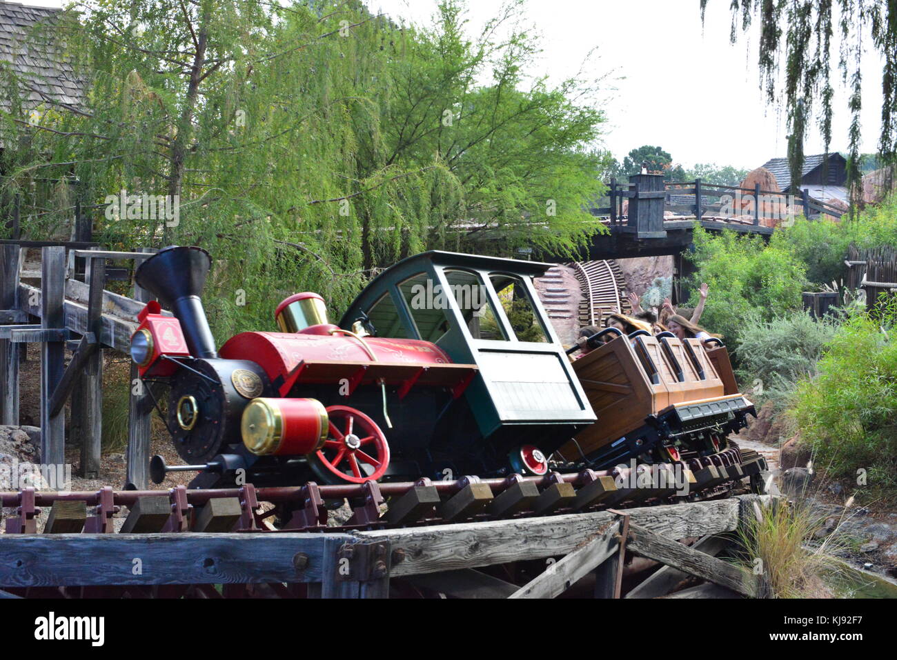 A roller coaster train ride Stock Photo - Alamy