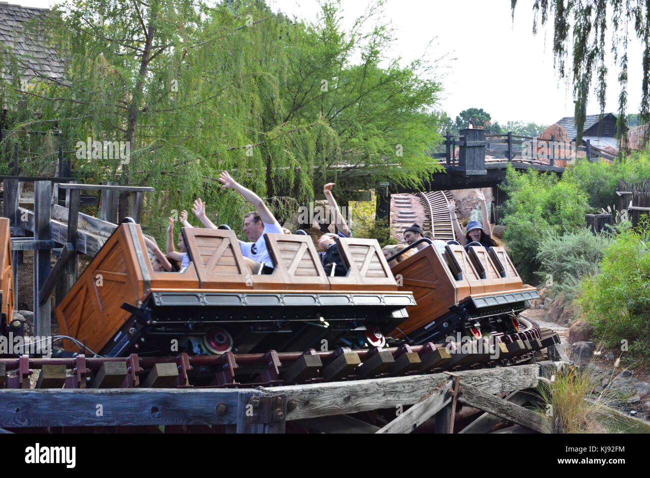 A roller coaster train ride Stock Photo - Alamy