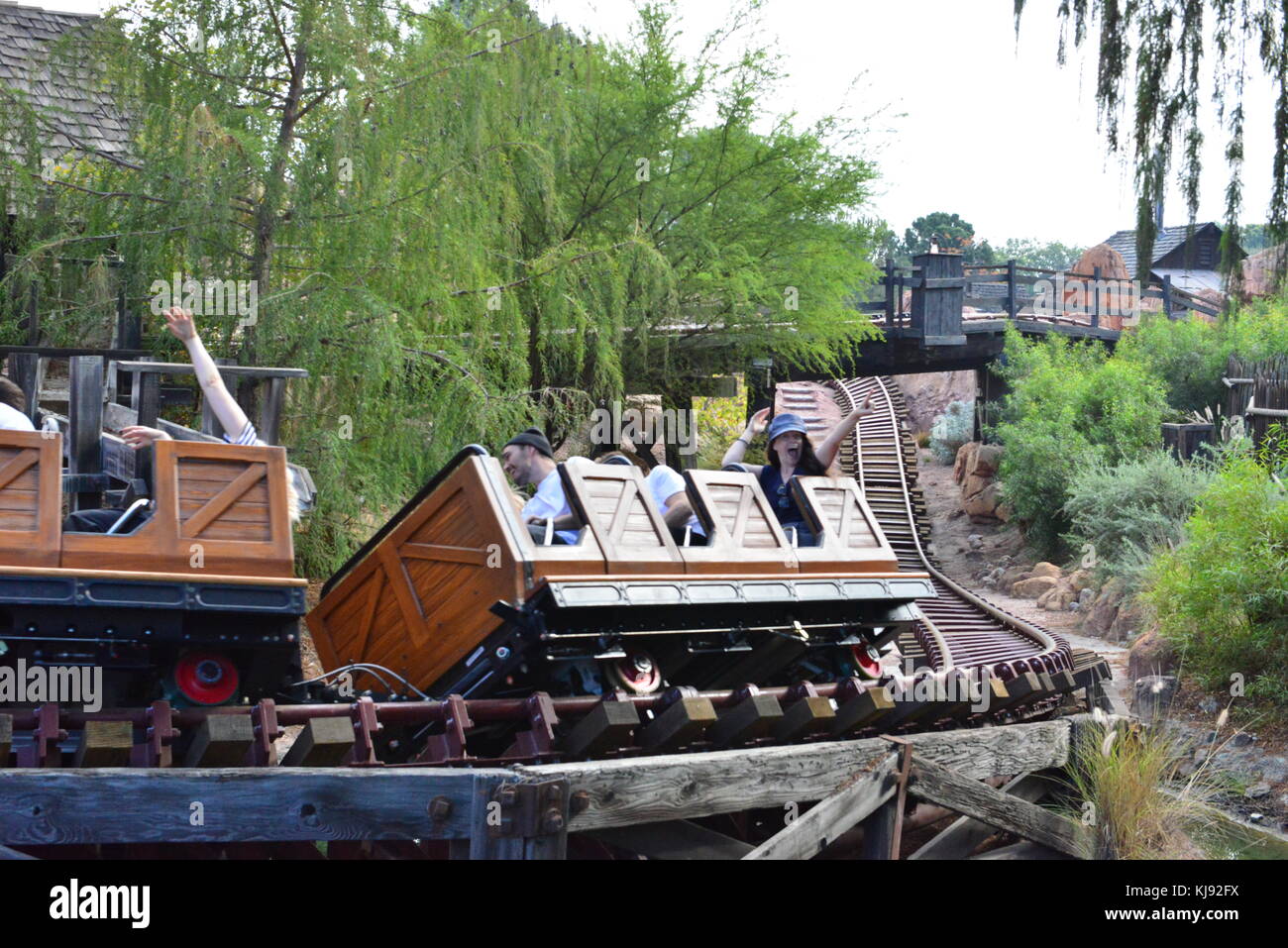A roller coaster train ride Stock Photo - Alamy