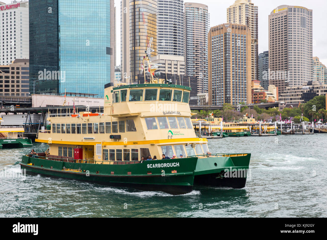 Sydney first fleet ferry MV Scarborough in Circular Quay,Sydney city ...